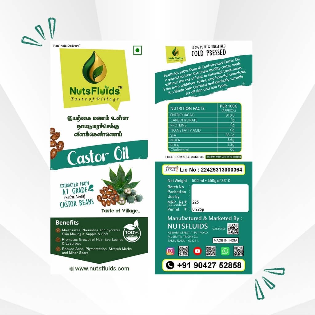 Buy 100% Pure Wood Pressed Castor Oil (Marachekku Amanakku Ennai ...